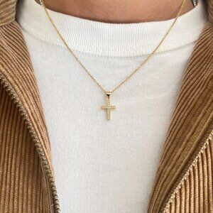 Accessories | Y2k Style Gold Chain Link Small Cross Jesus Necklace ...